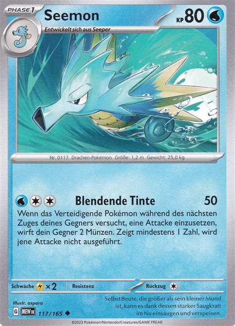 Seemon 117 207 Uncommon Karmesin And Purpur 151 Pokemon