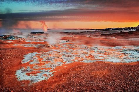 Geothermal Area Namaskard Iceland By Arctic Images