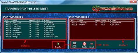 Cara Transfer Data Print Delete Dan Riset Data Yang Tampil Di Listbox