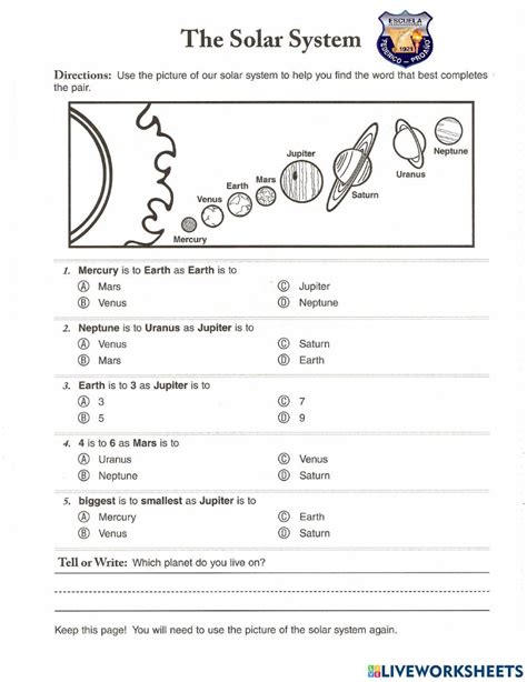 Solar System Worksheets Pdf Grade 5