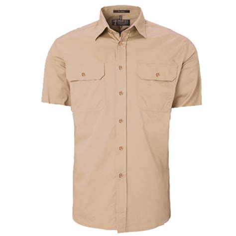 Rm500bts Mens Pilbara Open Front Short Sleeve Shirt Southern Cross