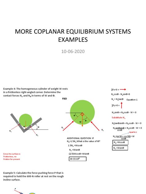 Coplanar Equilibrium Systems Forces And Angles Pdf Tension Physics