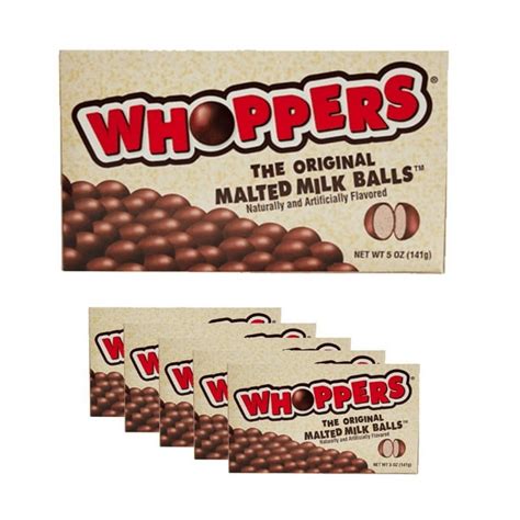 Whoppers Malted Milk Balls 5 Ounce Box Pack Of 6
