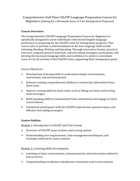 Comprehensive Celpip Language Preparation Course