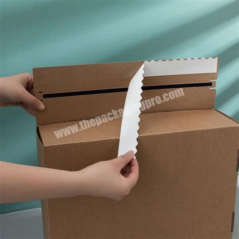 Custom Brown Self Seal Adhesive Packaging Boxes Tear Strip Zipper