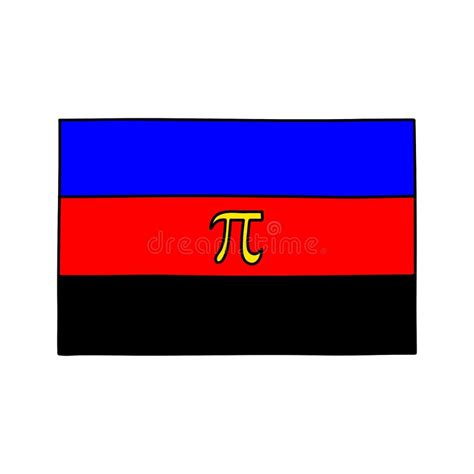 Polyamory Pride Flag Doodle Icon Vector Color Line Illustration Stock