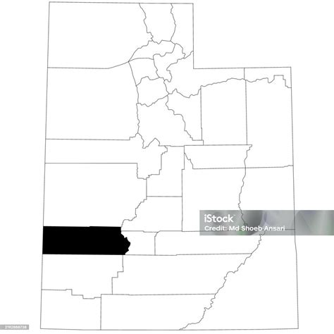 Map Of Beaver County In Utah State On White Background Single County Map Highlighted By Black