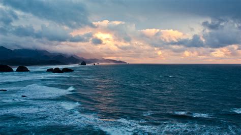 Download Horizon Cloud Sun Sky Sea Nature Ocean Hd Wallpaper