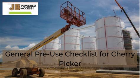 General Pre Use Checklist For Cherry Picker