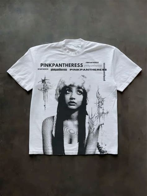 T Shirt En Pur Coton Imprimé à Motif De Caractère Blanc Ample à La