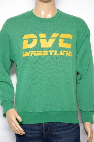 Vintage Dvc Wrestling Sweatshirt Green Yellow Eagle Usa Medium Crewneck