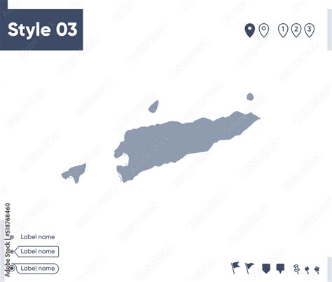 Timor Leste Map Isolated On White Background Outline Map Vector Map Shape Map Stock Vector