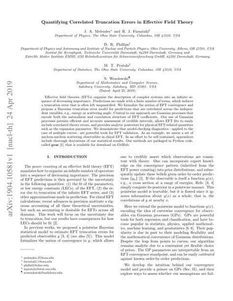 Pdf Quantifying Correlated Truncation Errors In Effective Field Theory