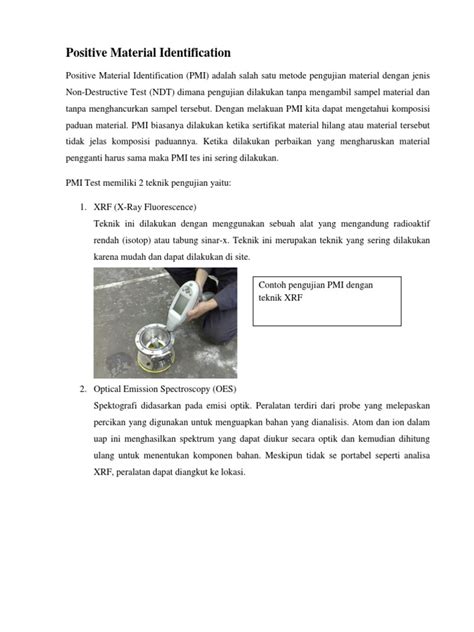 Positive Material Identification Pmi Pdf