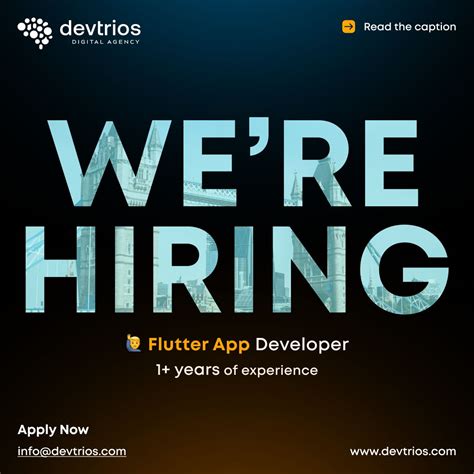 Were Hiring A Flutter Developer 1 Year Experience Full Time