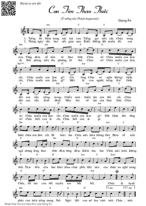 [sheet] Con Tim Thao Thức Pdf Lyrics And Chords
