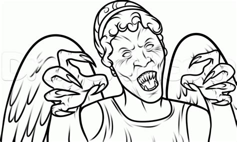 How To Draw A Weeping Angel From Doctor Who Step By Step Drawing Guide