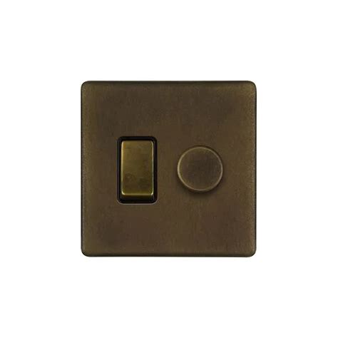 Soho Lighting Vintage Brass Dimmer And Rocker Switch Combo 2 Way Switch And Trailing Dimmer