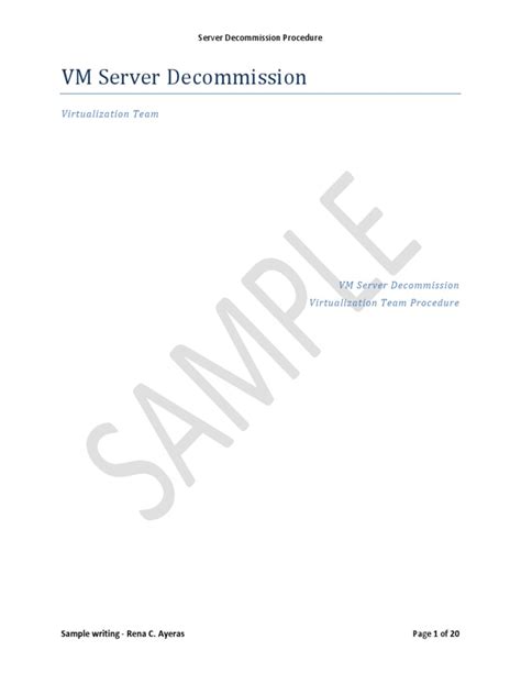 Sample Vm Decommission Pdf Pdf Backup Computer Network