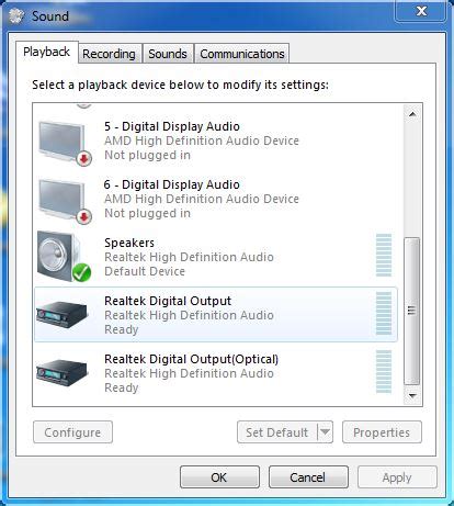 S PDIF Cable Not Recognizing As Connected Windows 7 Forums