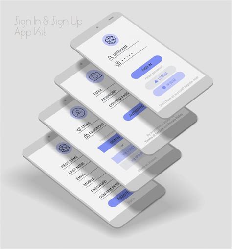 Premium Vector Mobile App UI Sign In And Sign Up Screens D Kit