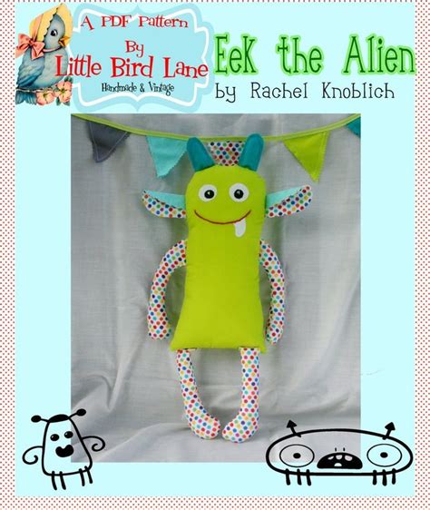 Instant Download Eek The Alien Pattern For 16 Plush Etsy Diy Sewing Tutorials Rag Doll