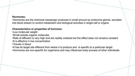 Hormones Classification And Target Organs Pptx