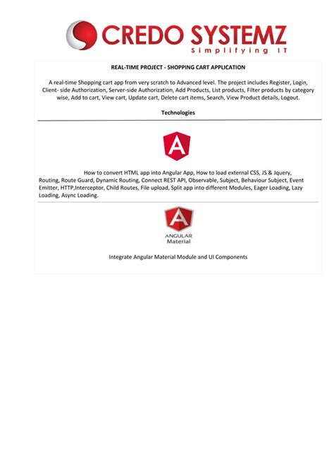Angular Training Course Syllabus Pdf Web Development Internet