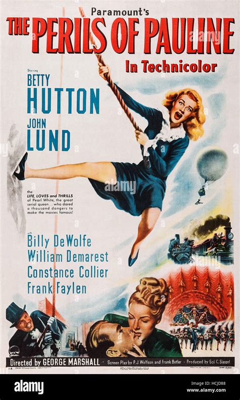 The Perils Of Pauline Us Poster Betty Hutton Top Bottom From Left