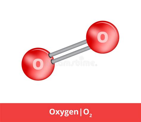 Vector Ball And Stick Model Model Of Chemical Substance Icon Of Oxygen