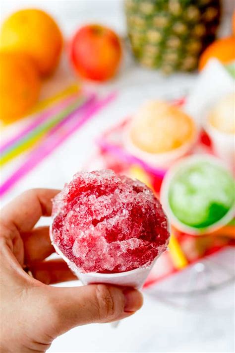 Snow Cones With Homemade Fruit Syrup Nickys Kitchen Sanctuary
