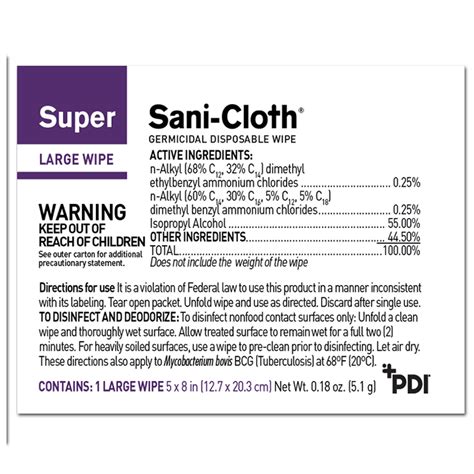 Super Sani Cloth® Germicidal Disposable Wipe Pdi Healthcare