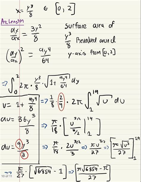 University Calculus 2 Revolved Surface Area Why Is My Definite