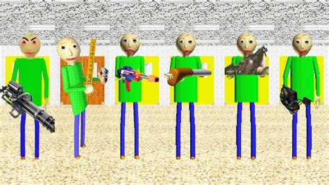 Top 6 Baldis With A Guns Baldis Basics All Perfect Youtube
