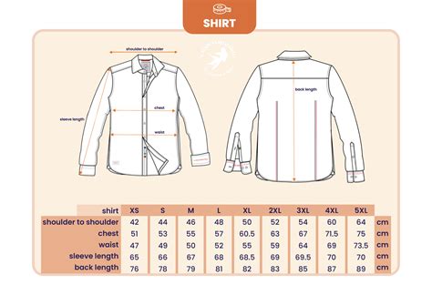Dress Shirt Sizes Chart