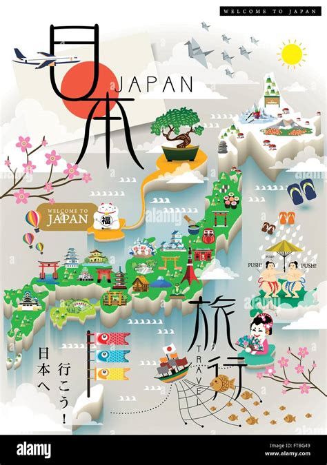 Japan Travel Map With Famous Attractions Japan Travel And Let S Go To