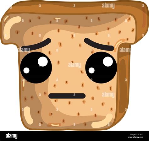 Kawaii Cute Sad Chopped Bread Stock Vector Image And Art Alamy