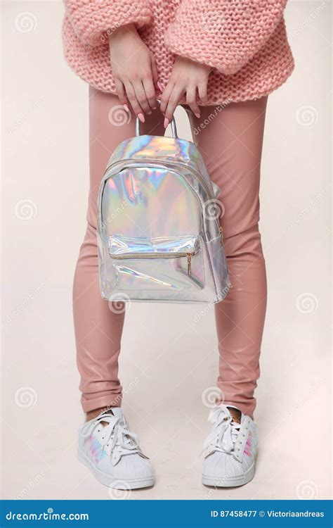 Teen Girl Accessories Young Stylish Beautiful Woman Wearing Pin Stock