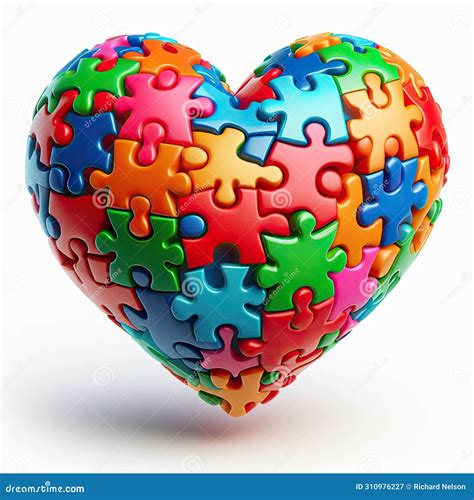 Colorful Heart Shaped Jigsaw Puzzle Stock Illustration Illustration