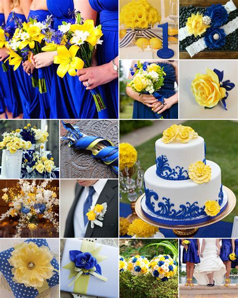 Blue And Yellow Wedding Reception