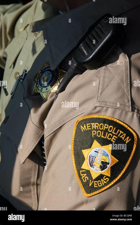 Las Vegas Metropolitan Police Officer Uniform Badge And Patch Stock