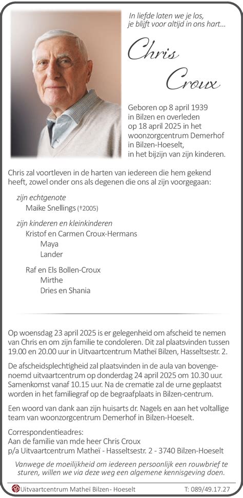 Chris Croux † 18042025 Inmemoriam