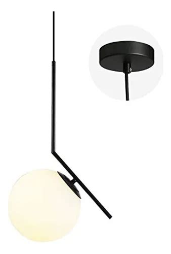 Fulesi Vintage Pendant Light 1 Light Black Glass Globe Ceili Envío Gratis