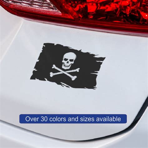 Skull And Crossbones Pirate Flag Decal For Cars Trucks Cell Etsy