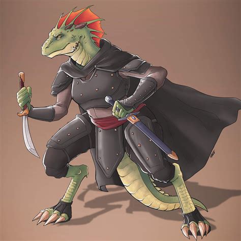 Oc Green Dragonborn Assassin Rcharacterdrawing