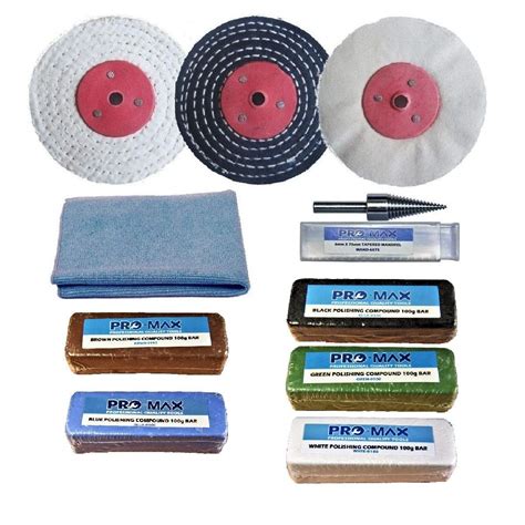 Pro Max Aluminium Alloy Brass Steel 10pc Metal Polishing Buffing Kit 4