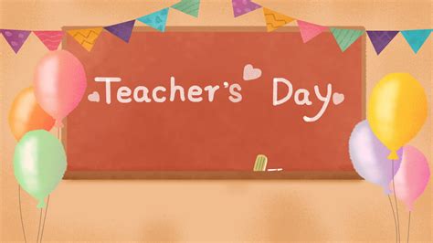 Classroom Blackboard Balloon Bunting Teachers Day Celebration