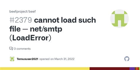 Cannot Load Such File Netsmtp Loaderror · Issue 2379 · Beefprojectbeef · Github