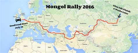 Route Scubaru Mongol Rally 2016