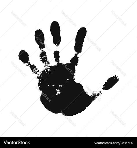 Hand Print Isolated On White Background Black Vector Image